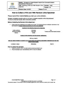 Collecting a HVA and VMA Random Urine Specimen (1) – Eastern Health